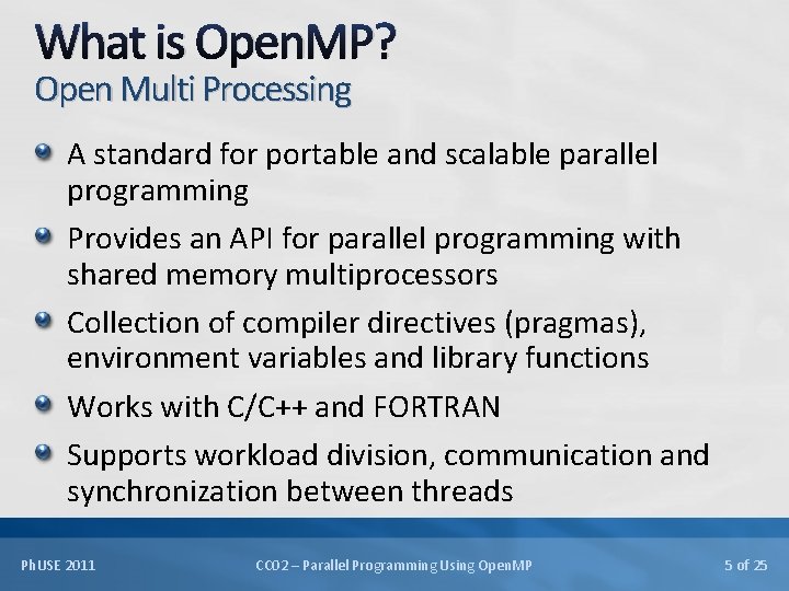 Writing Parallel Processing Compatible Engines Using Open MP