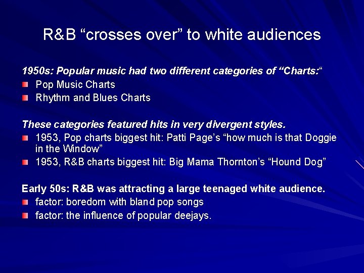 History of Rock and Roll Rhythm and Blues