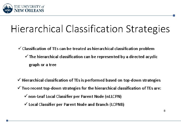 Prediction of Hierarchical Classification of Transposable Elements using