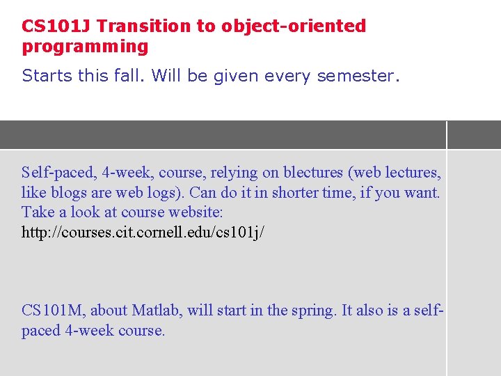 CS 100 R Introduction to Computing Using MATLAB