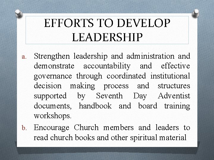 PRIOTIES FOR ADVENTIST EDUCATION PRESENTED BY M CHIBALA