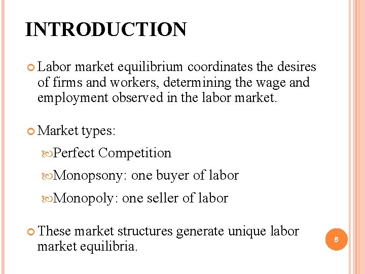 LABOR MARKET EQUILIBRIUM 1 HewiLin Chuang Ph D
