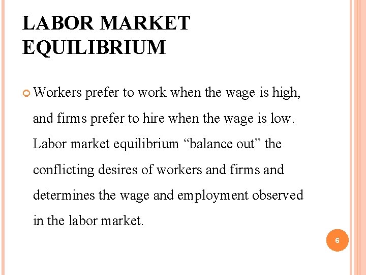 LABOR MARKET EQUILIBRIUM 1 HewiLin Chuang Ph D