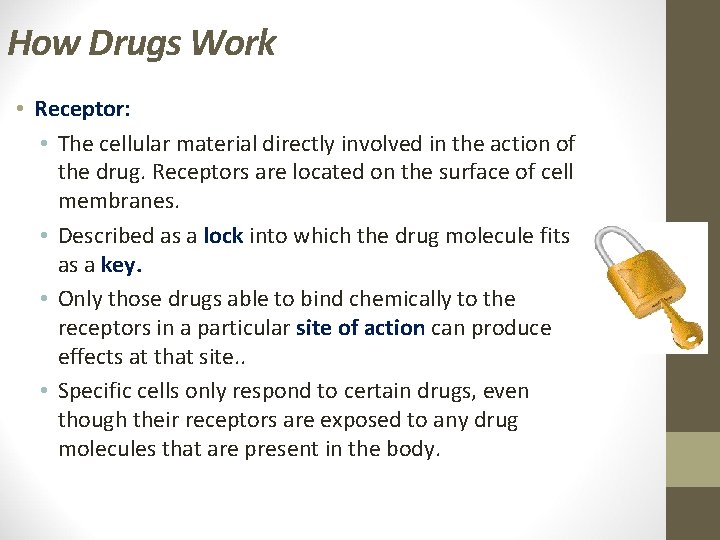 Chapter 10 Basic Biopharmaceutics How Drugs Work Receptor
