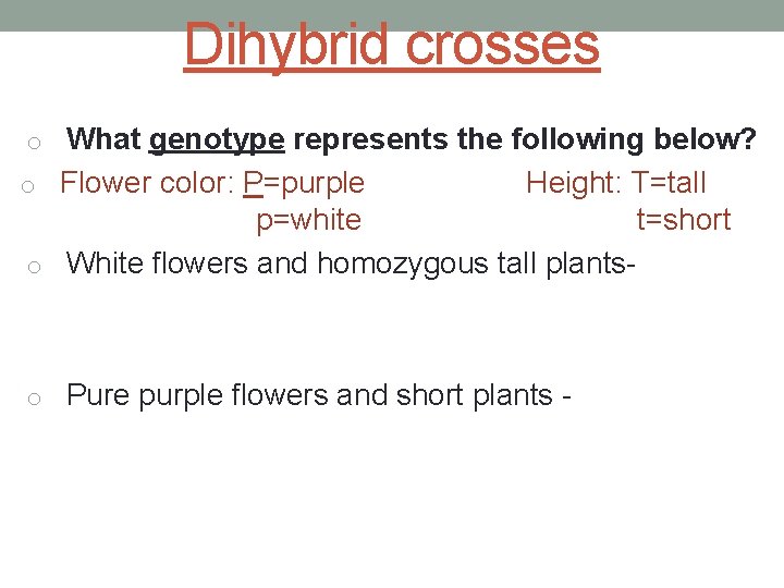 UNIT GENETICS HOW DO DIHYBRID CROSSES SHOW PATTERNS