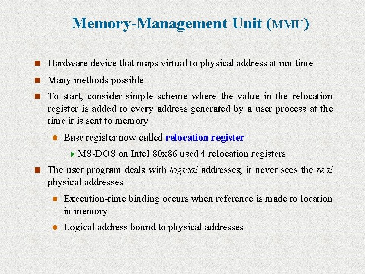 Chapter 8 Memory Management Dr Amjad Ali Background