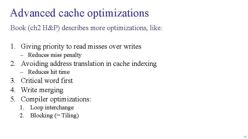 Embedded Computer Architecture 5 SAI 0 Memory Hierarchy