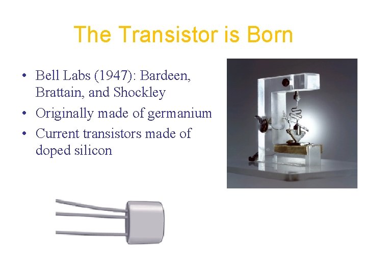 Transistors By A Arputharaj Asst Professor Department of