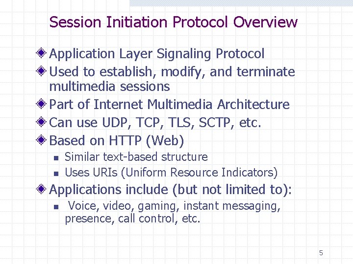 SIP Tutorial Introduction to SIP Original Slides by
