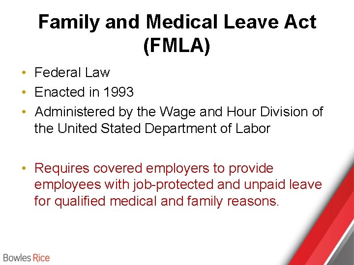 Understanding FMLA and FFCRA Presented by Kayla Cook