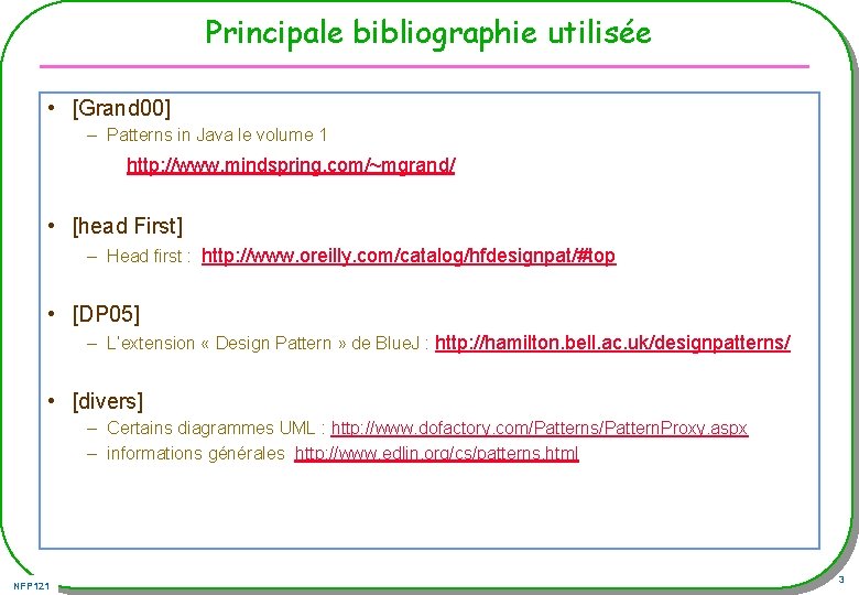 NFP 121 CnamParis Cours 4 Patrons ObservateurMVC programmation
