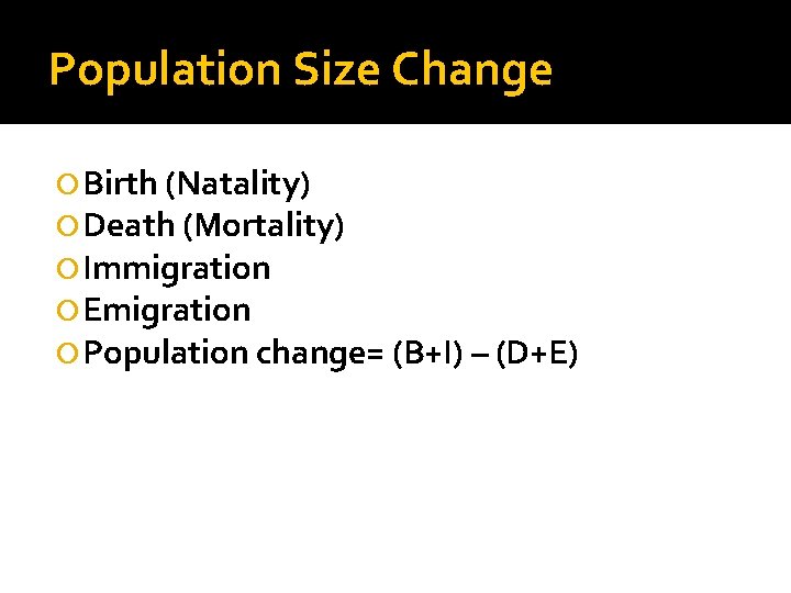 Population Dynamics Ch 8 Big Picture Populations can