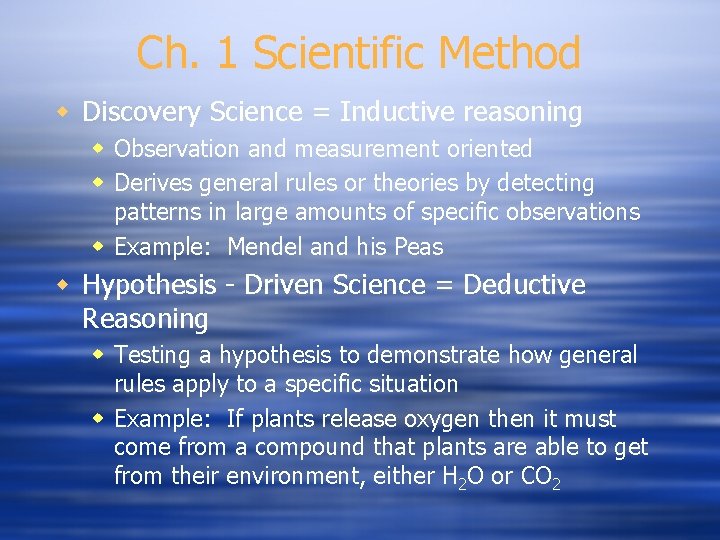 Advanced Biology Semester 1 Final Review Chapter 1