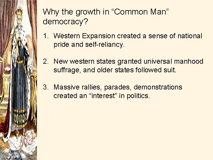 What were the democratic trends between 1800 to