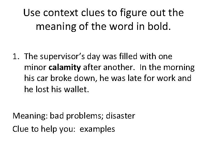 Vocab in Context Word Parts Quiz Review What
