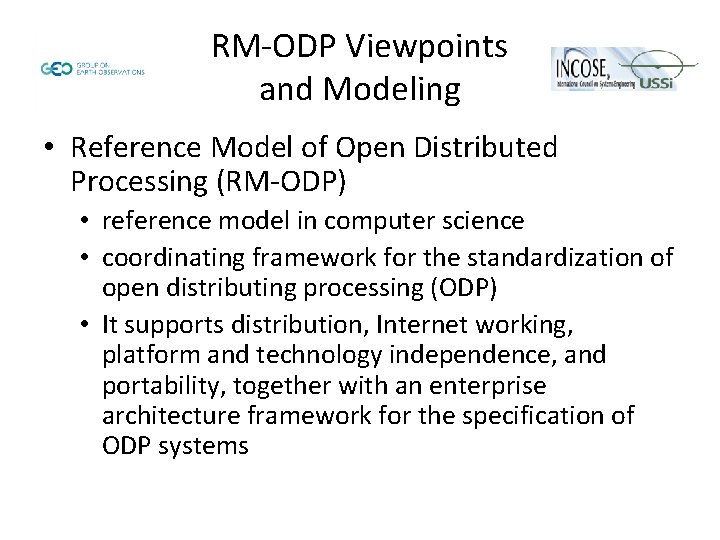 GEOSS Model Based System Engineering Challenge team report