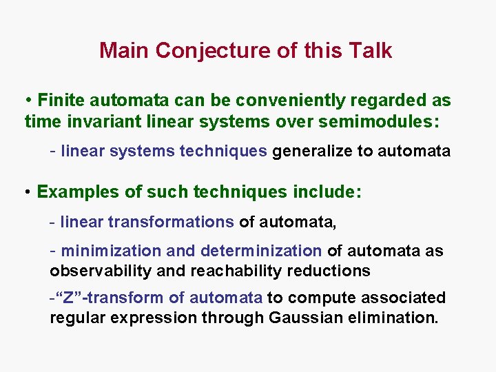 Finite Automata as Linear Systems Observability Reachability and