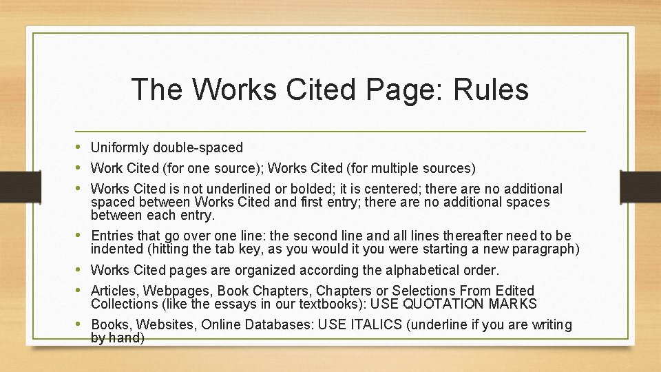 Final Exam Review Citations Using Sources Basic Grammar