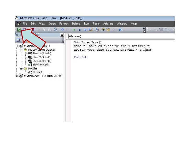 Visual Basic Editor VBA Mnogi se zadaci koje