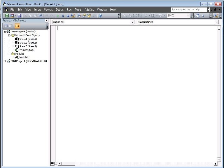 Visual Basic Editor VBA Mnogi se zadaci koje
