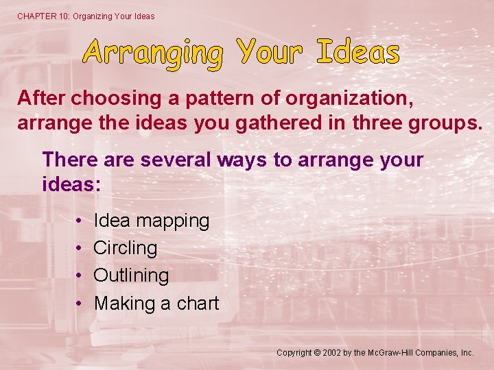 CHAPTER 10 Copyright 2002 by the Mc GrawHill