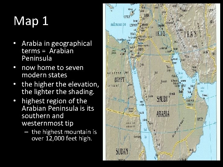 Arabian Peninsula Geography Map 1 Map of the