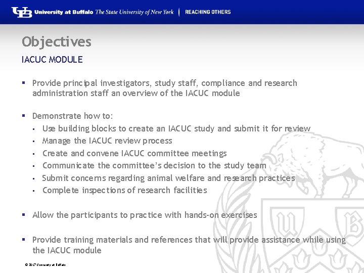 Click Training IACUC Module University at Buffalo Office