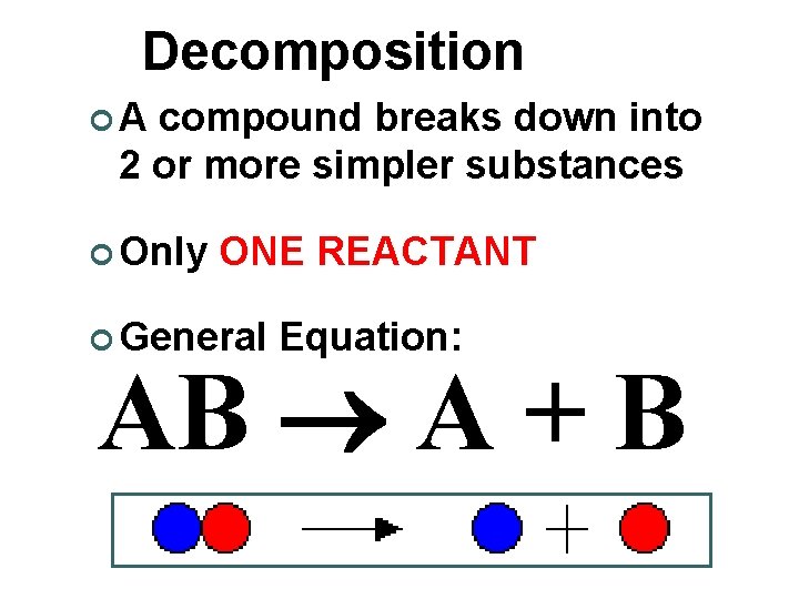 Types of Chemical Reactions Synthesis Decomposition Combustion Single