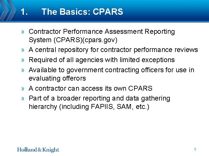 Past Performance Obtaining It Using It Defending It
