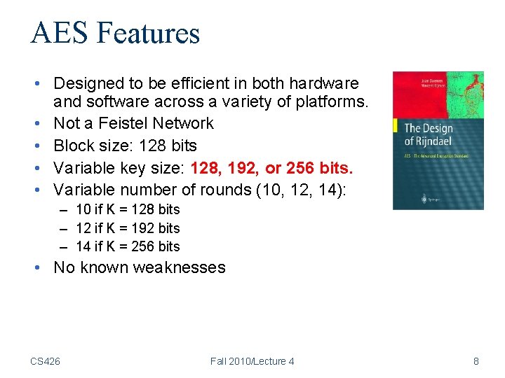 Computer Security CS 426 Lecture 4 Cryptography Block