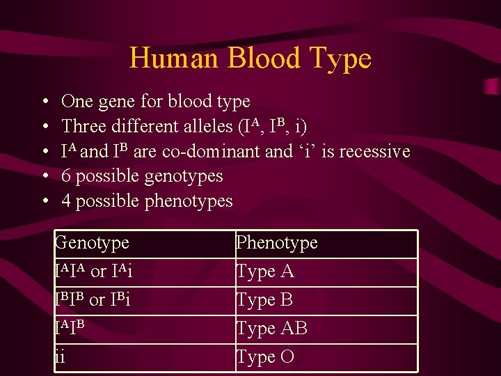 Codominance Multiple Alleles Genetics of Blood Human Blood