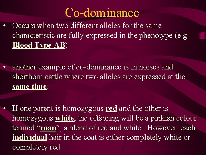 Codominance Multiple Alleles Genetics of Blood Human Blood