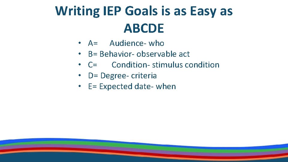 Writing Measurable and Benchmarked IEP Goals Professional Development