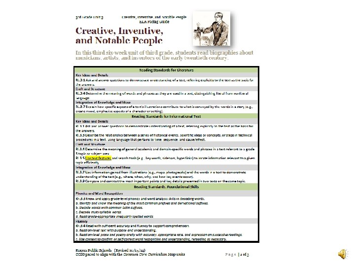 Creative Inventive and Notable People 3 rd Unit