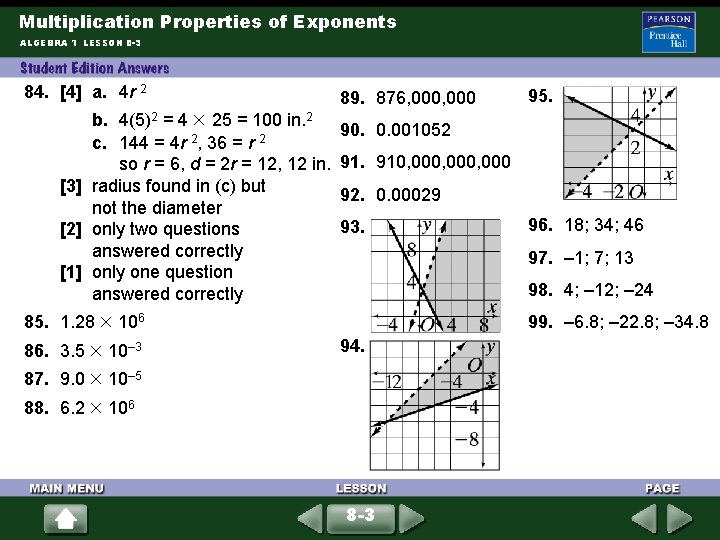 Multiplication Properties of Exponents ALGEBRA 1 LESSON 8