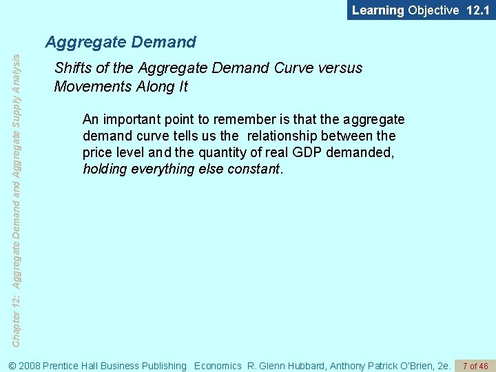 Learning Objective 12 1 Chapter 12 Aggregate Demand