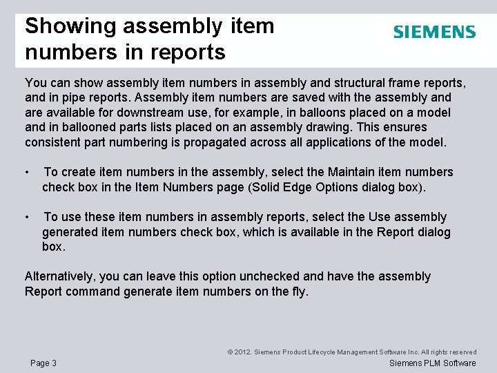 Solid Edge ST 5 Training Assembly Reports 2012