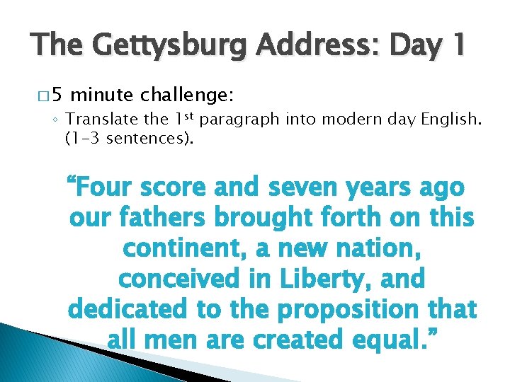 Gettysburg Address Close Reading Book Club Novel CheckIn