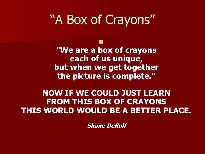 Social Studies Diversity Activity A Box of Crayons