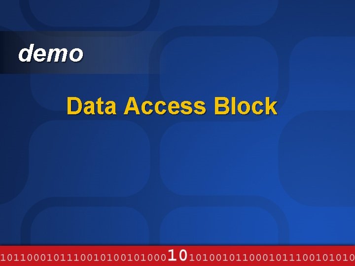 DEV 362 NET Reference Building Blocks Ron Jacobs