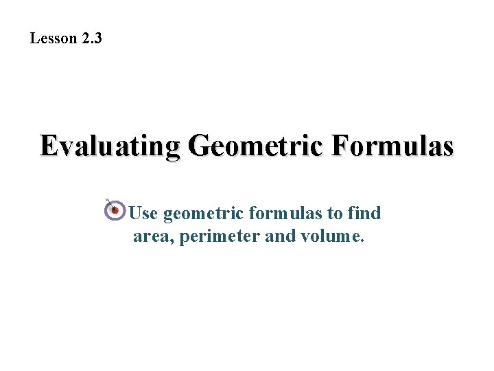 Lesson 2 3 Core Focus on Introductory Algebra