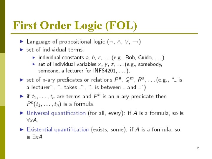 Description Logics Logic foundation of Semantic Web Spring