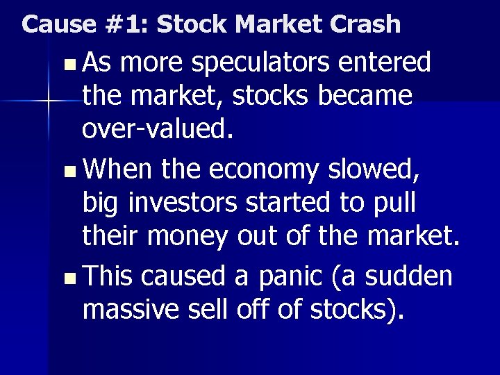 The Economics of the Great Depression Mr Brink