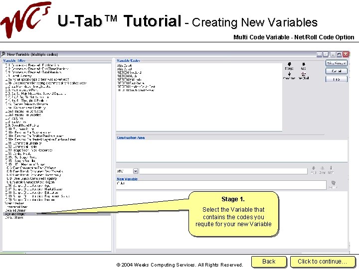 UTab Tutorial Creating New Variables Multi Code Variable