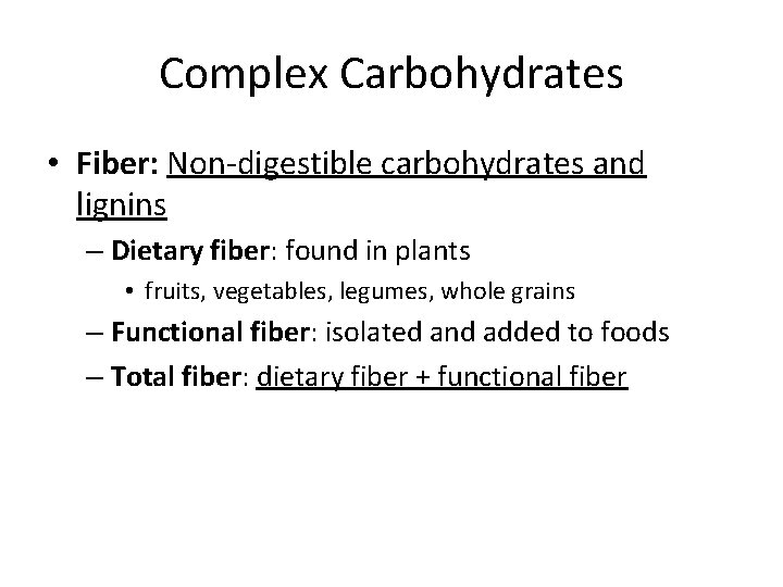 Carbohydrates Simple Sugars and Complex Chains BIOL 103