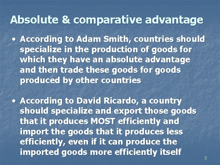 International Business International Economics and Trade Theory Regional
