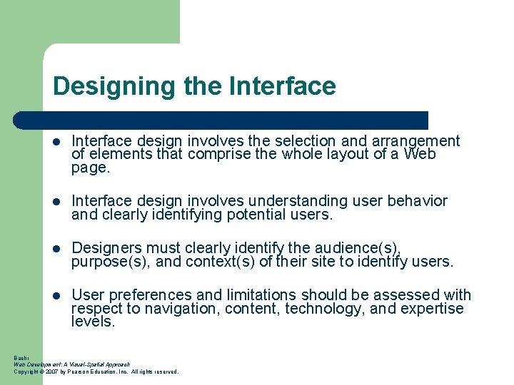 Web Development A VisualSpatial Approach Chapter 8 Interface