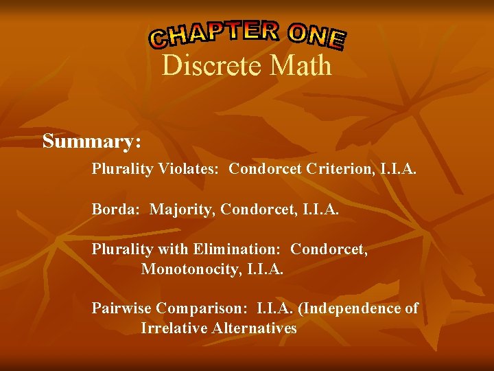 1 1 n n Discrete Math Preference Ballot