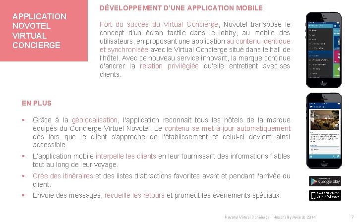 NOVOTEL VIRTUAL CONCIERGE APPLICATION MOBILE SOMMAIRE FONCTIONNALITS RESUM