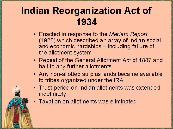 BIA History Presented by Patricia L Olby Background